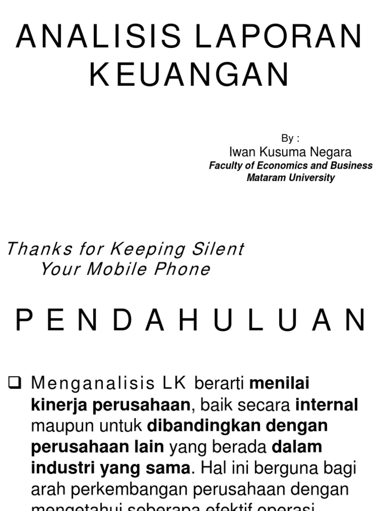 Materi 2 ANALISIS LAPORAN KEUANGAN (ALK) | PDF