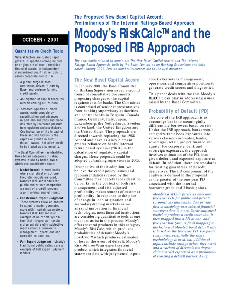 Riskcalc Irb Approach | PDF | Moody's Investors Service | Banks