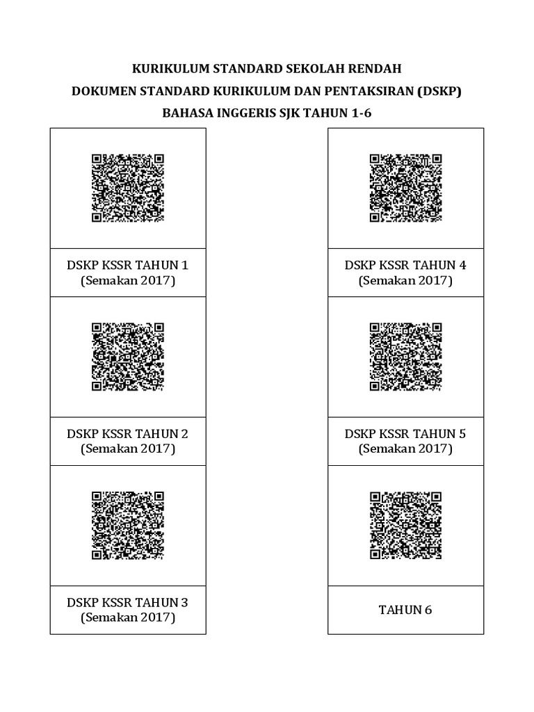 Bi - QR Code DSKP KSSR Bi 2021 | PDF