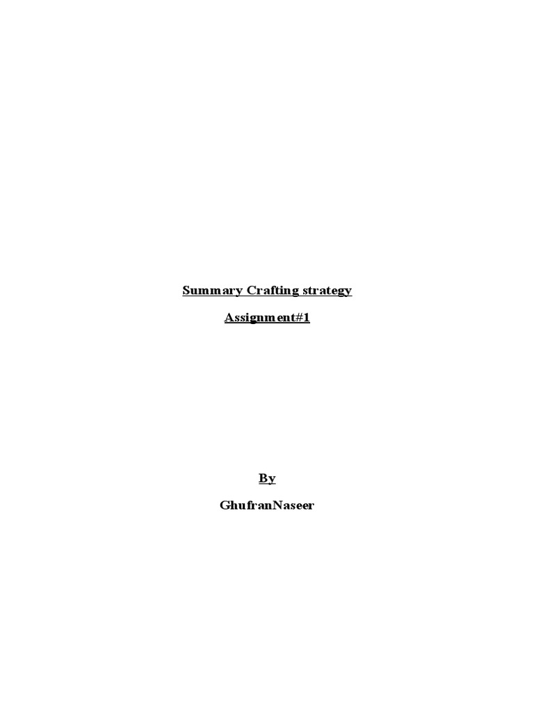 Summary Crafting Strategy Assignment#1 | PDF | Sales | Pottery