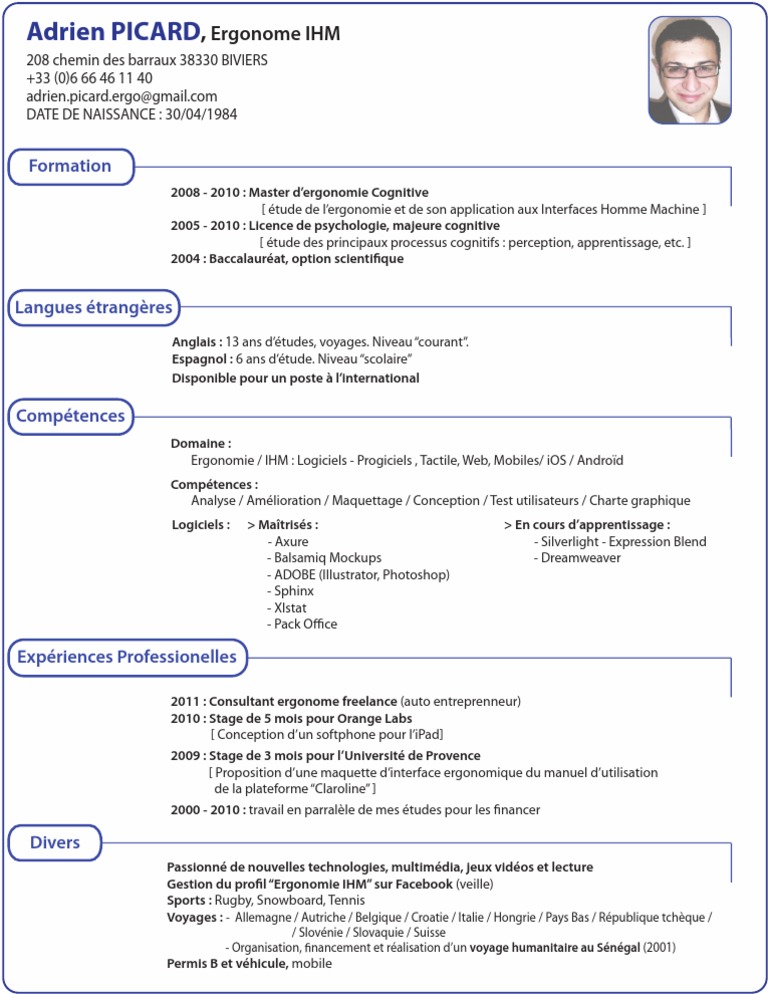 CV Adrien PICARD | PDF