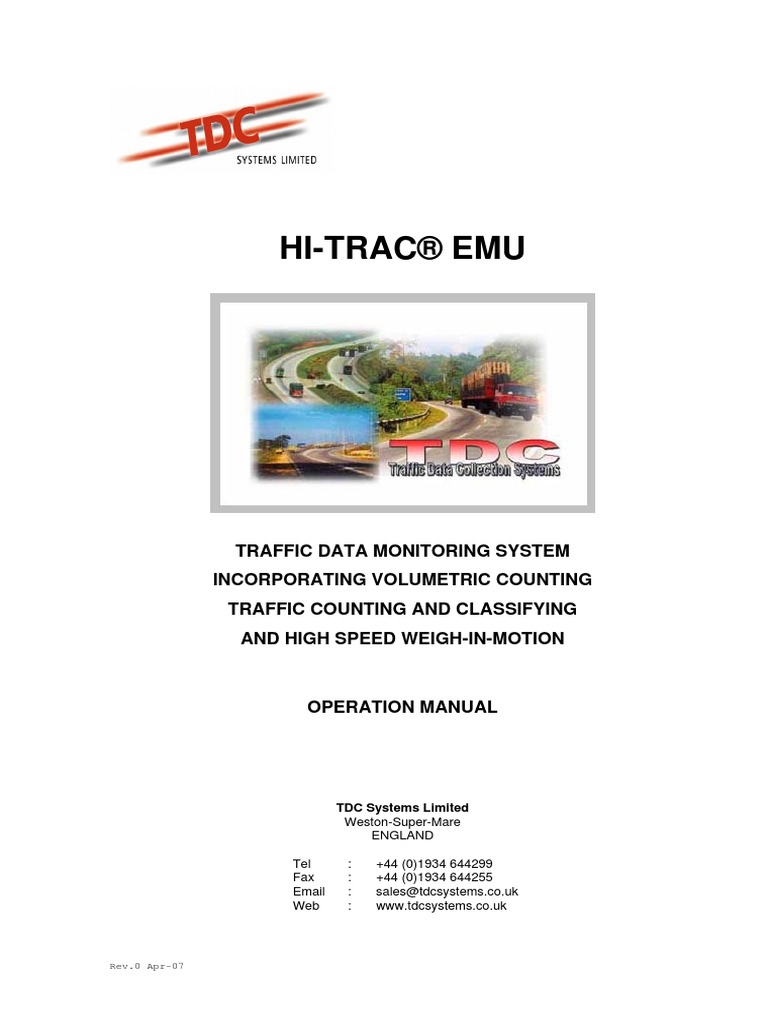 HI-TRAC EMU Operation Manual (Apr-07) | PDF | Sensor | Piezoelectricity