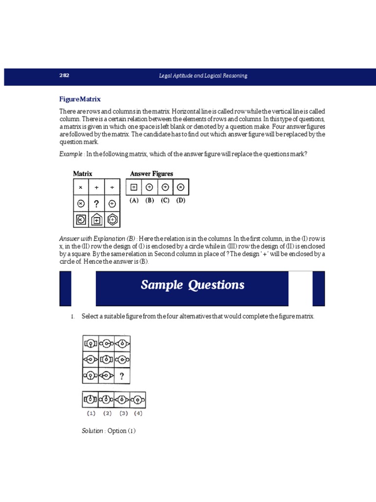 Sample Questions: Figure Matrix | PDF | Matrix (Mathematics ...