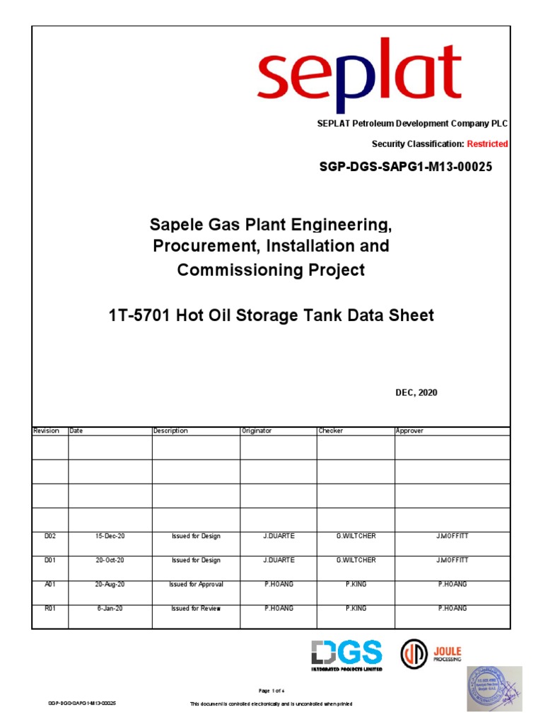 Sapele Gas Plant Engineering, Procurement, Installation and ...