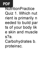 Practice Quiz Nutrition Answer Key | PDF | Vitamin | Nutrients