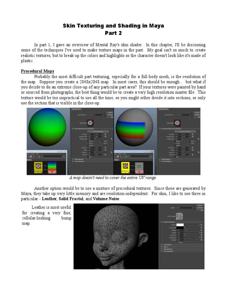 Skin Shading in Maya Part 2 by Jklind | PDF | Texture Mapping | Shader