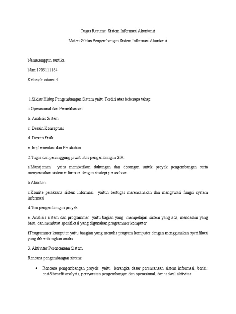 Tugas Resume SIA | PDF