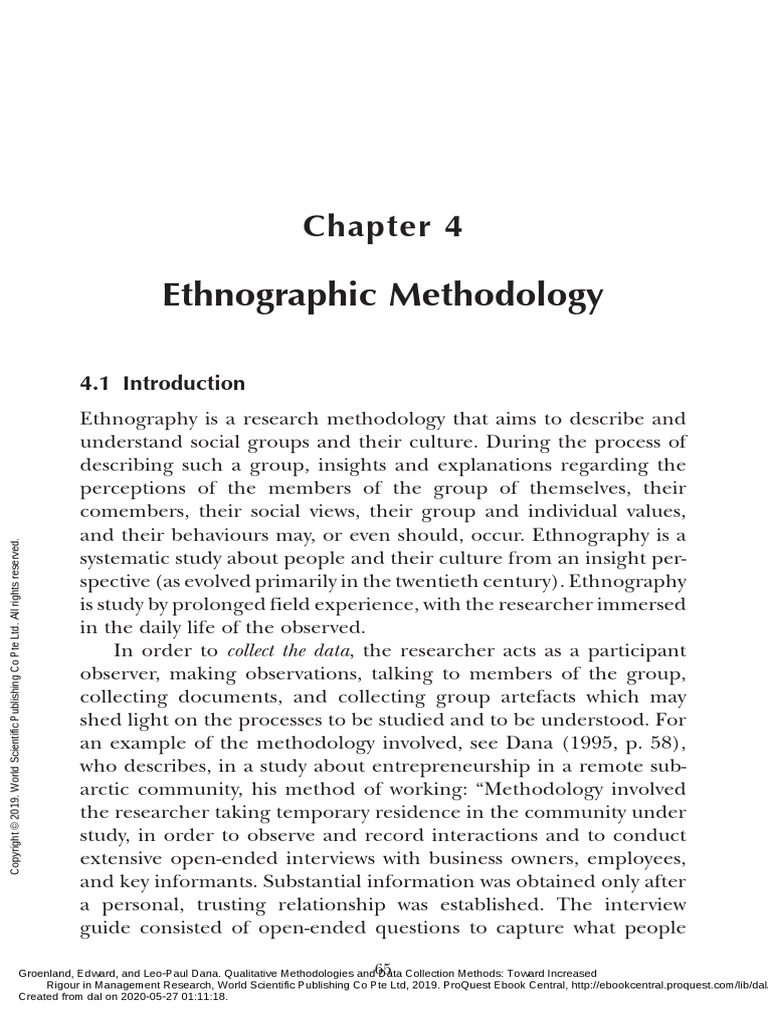 Ethnographic Methodology: b3626 Qualitative Methodologies and Data Collection Methods | PDF ...