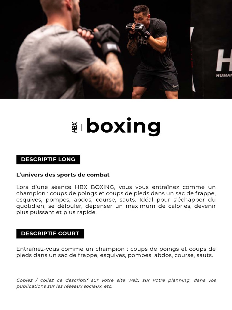 Descriptif HBX BOXING | PDF