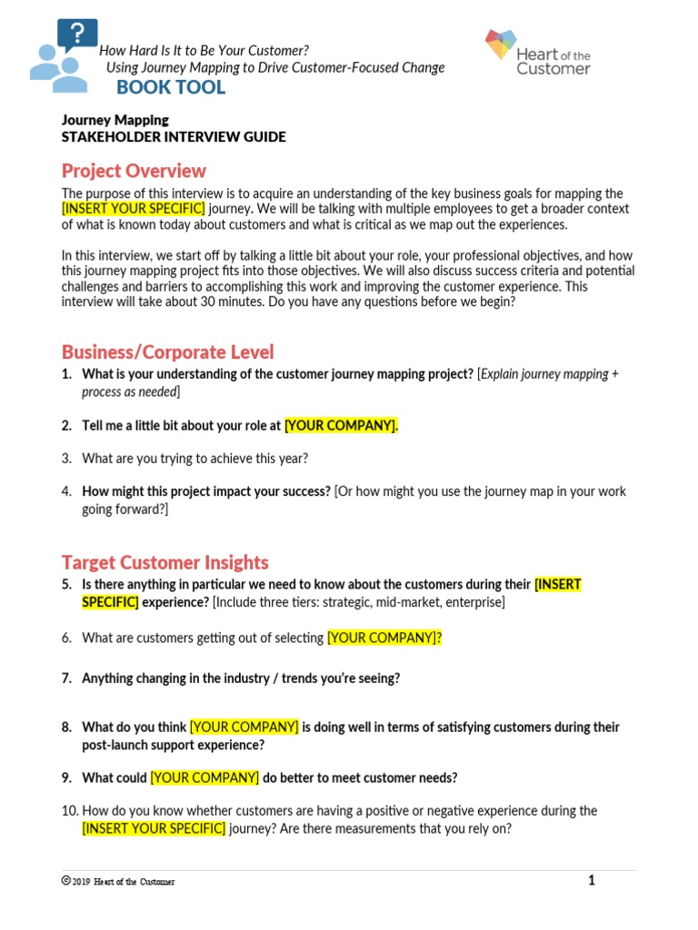 Stakeholder Interview Template | PDF | Customer Experience | Interview