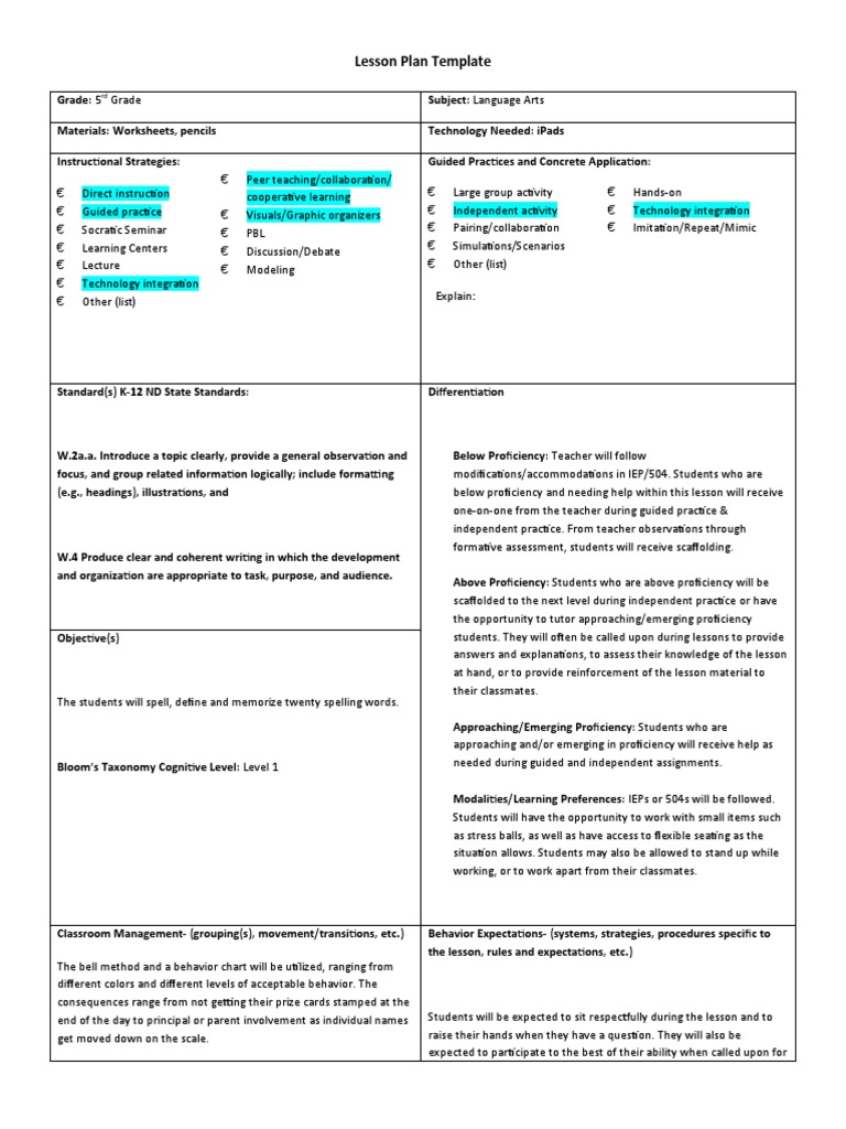 Spelling Lesson | PDF | Educational Assessment | Lesson Plan