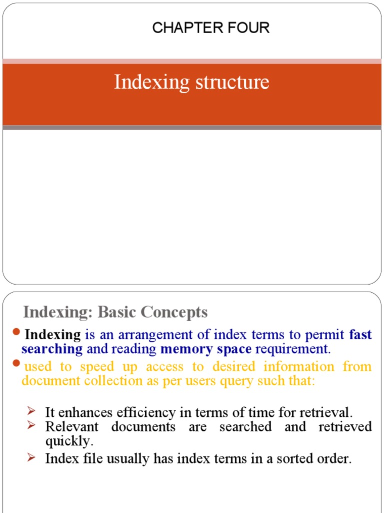 Indexing Structure: Chapter Four | PDF | Search Engine Indexing | Database Index