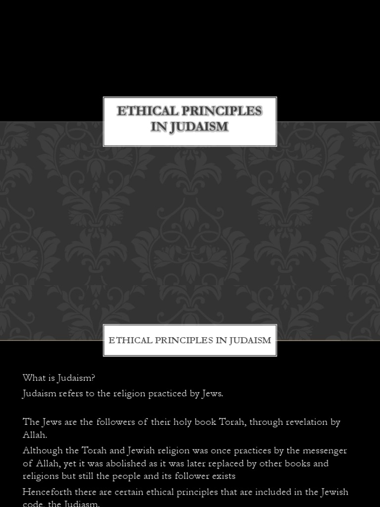 Ethical Principles in Judaism | PDF | Free Will | Morality