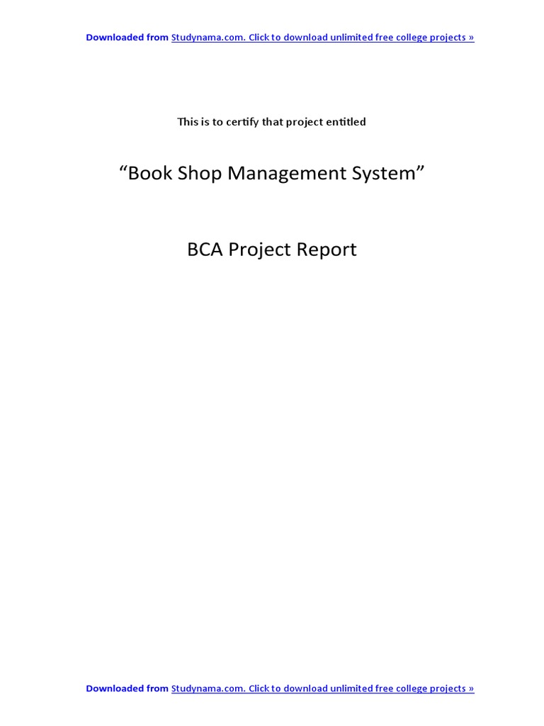 BCA Project - Visual Basic (VB) Bookshop Management System - PDF Report ...