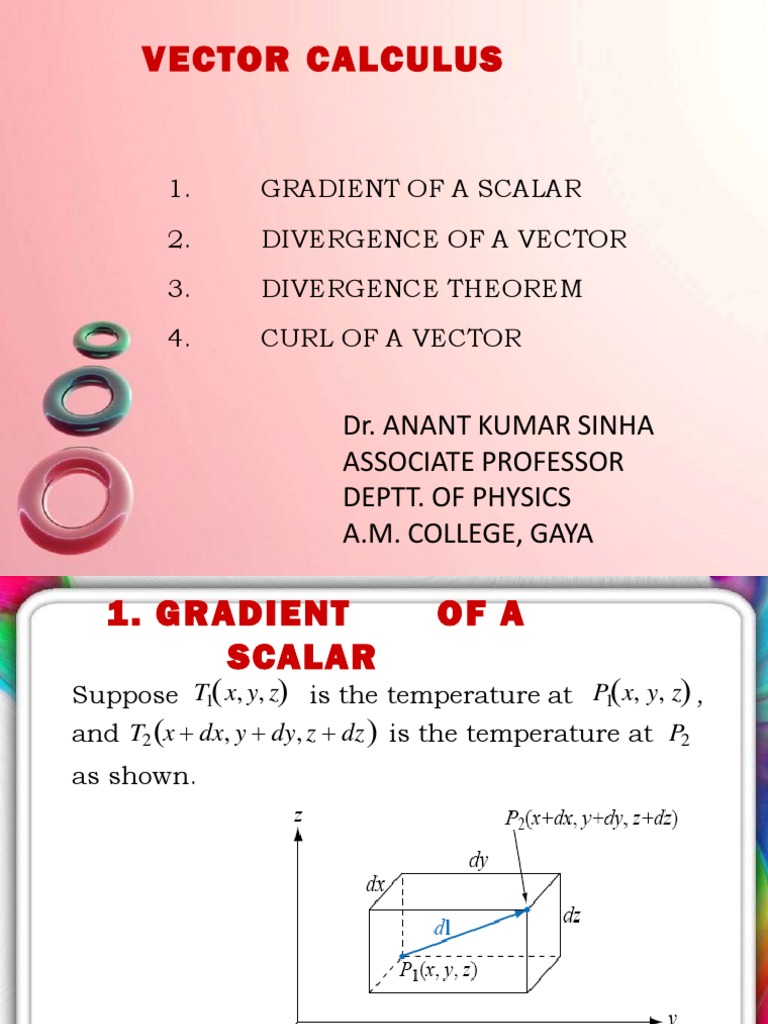 Vector Calculus Pdf Divergence Gradient