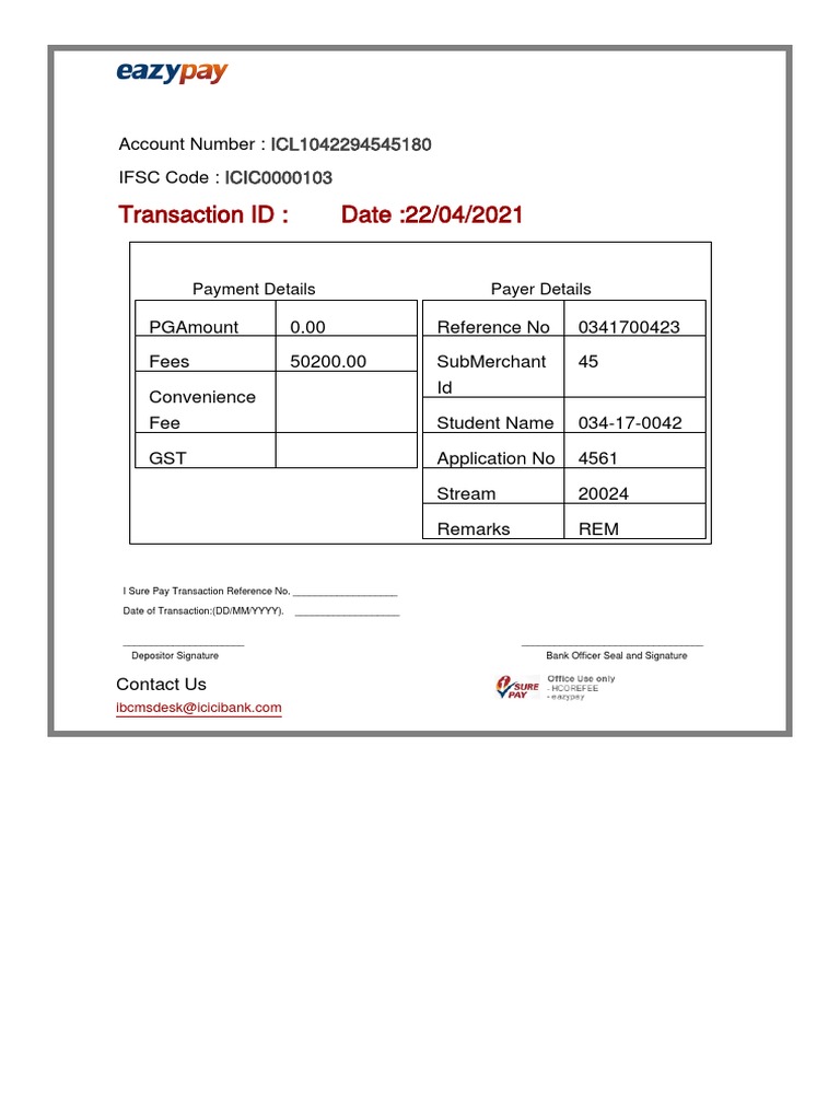 Check Account and IFSC Details | PDF