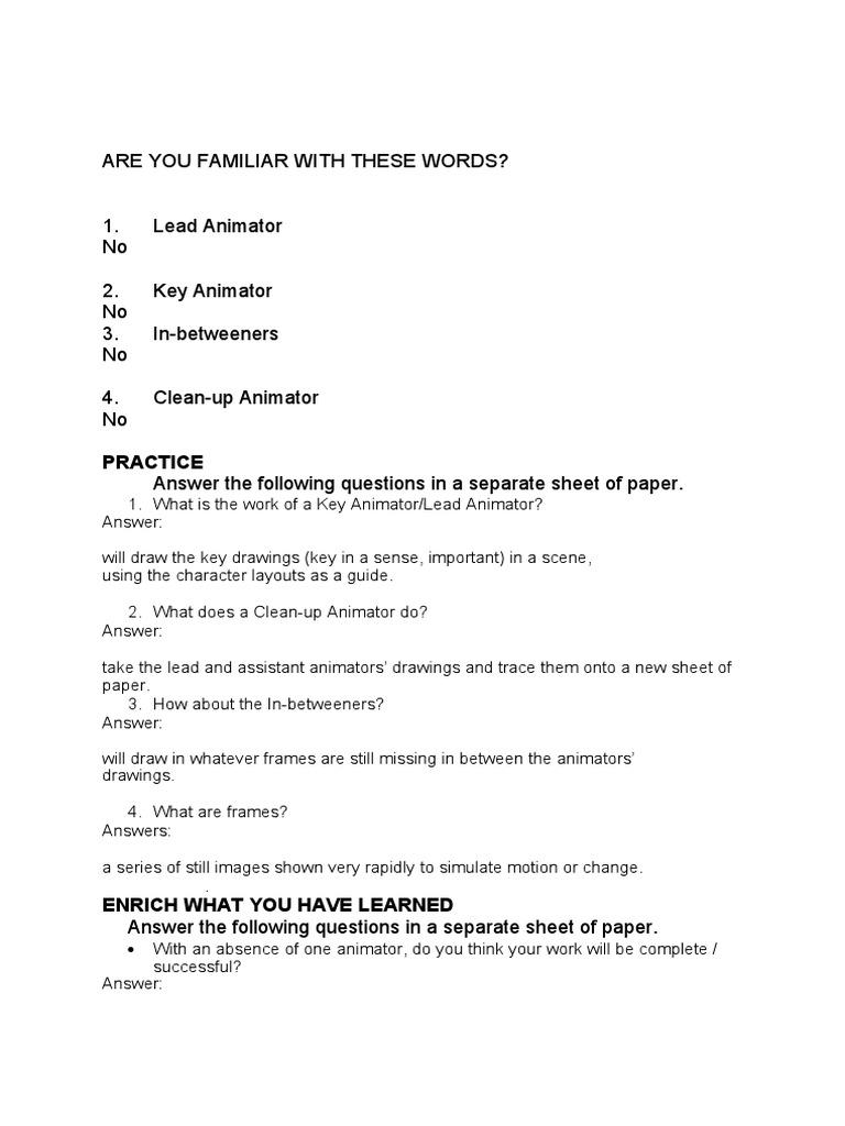 Animation 1 - Week 5 1st Semj | PDF | Animation