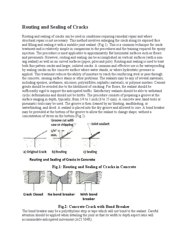 Routing and Sealing of Cracks Concrete | PDF | Fracture | Concrete