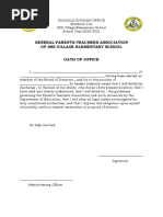 Oath of Office of School Pta Officers | PDF | Self-Improvement