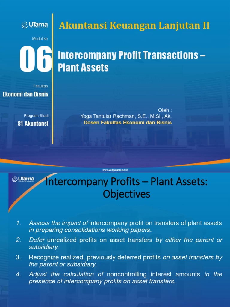 Modul AKLII-6 - Intercompany Plant Asset | PDF | Depreciation | Fixed Asset