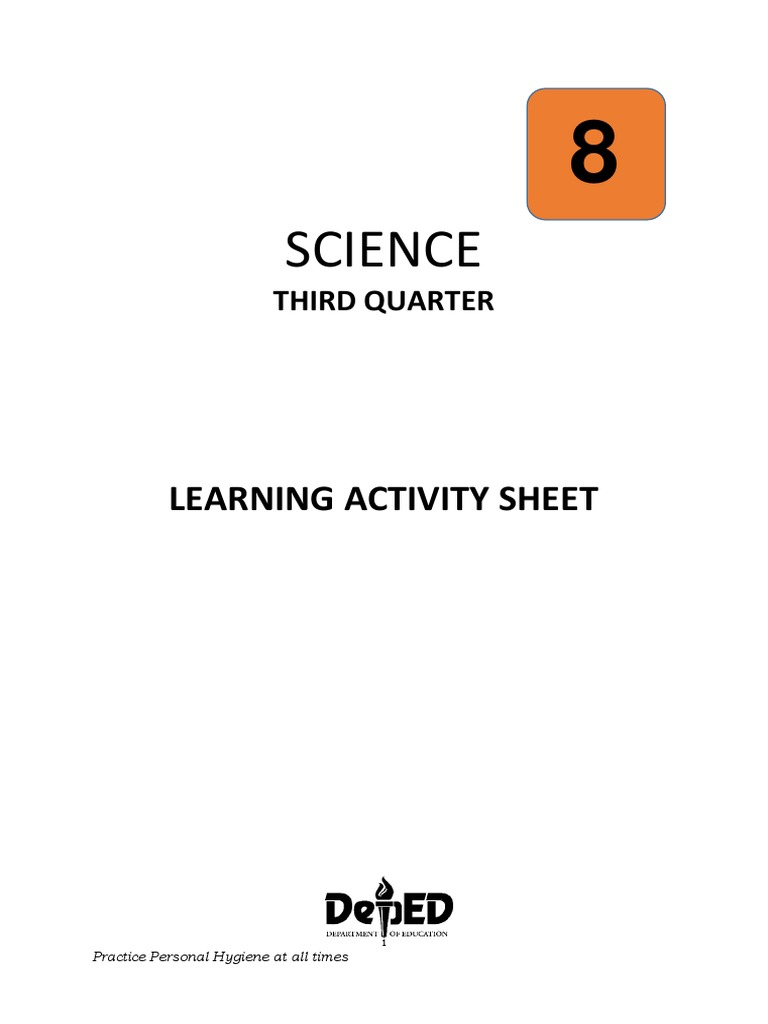 Science 8 LAS Quarter 3 | PDF | Liquids | Phase (Matter)