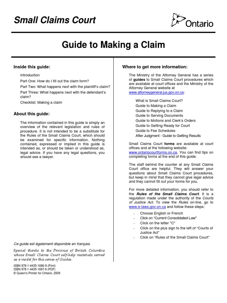 Guide To Making A Claim | PDF | Default Judgment | Service Of Process