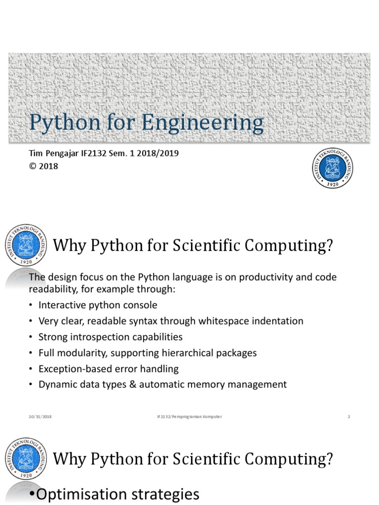 m11 IF2132 Python For Engineering | PDF | Python (Programming Language ...