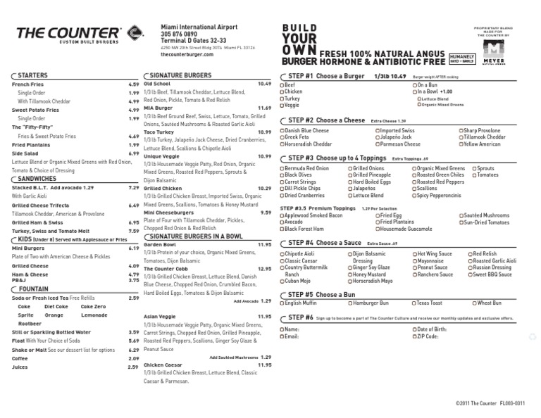 The Counter Menu | PDF