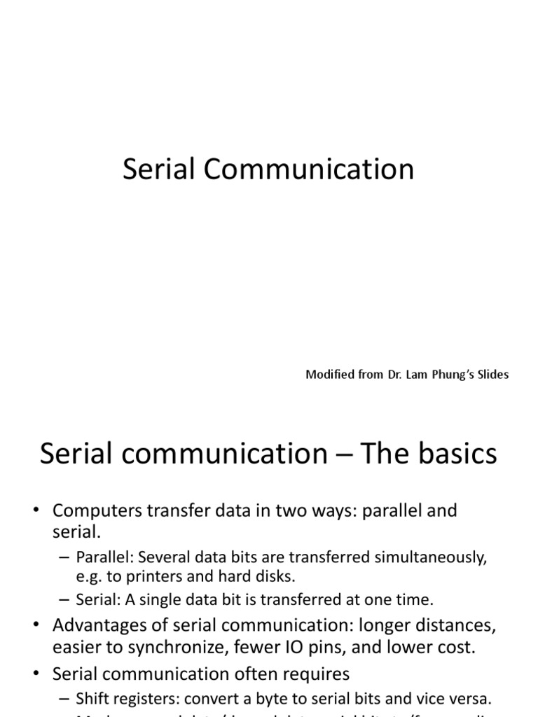 9-Serial Comm (Autosaved) | PDF | Computer Networking | Computer Hardware