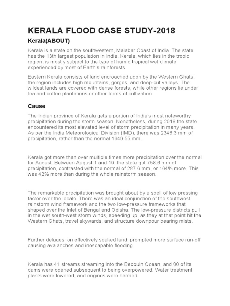 Kerala Flood Case Study-2018 | PDF | Kerala | Precipitation