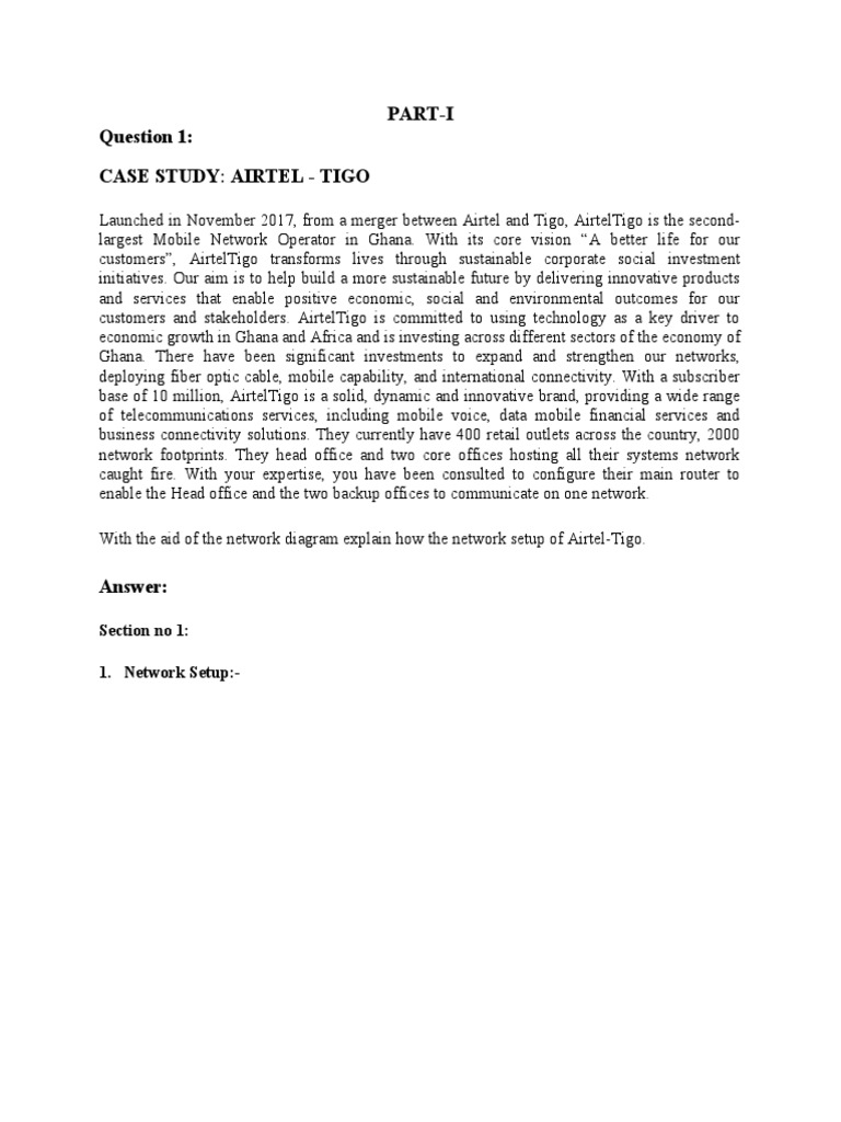 Part-I Case Study: Airtel - Tigo: Section No 1: 1. Network Setup | PDF | Group Policy | Active ...