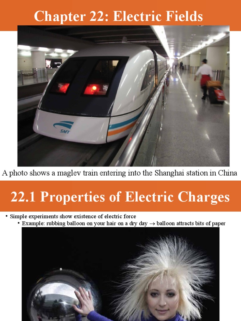 Chapter 22: Electric Fields: A Photo Shows A Maglev Train Entering Into The Shanghai Station in ...