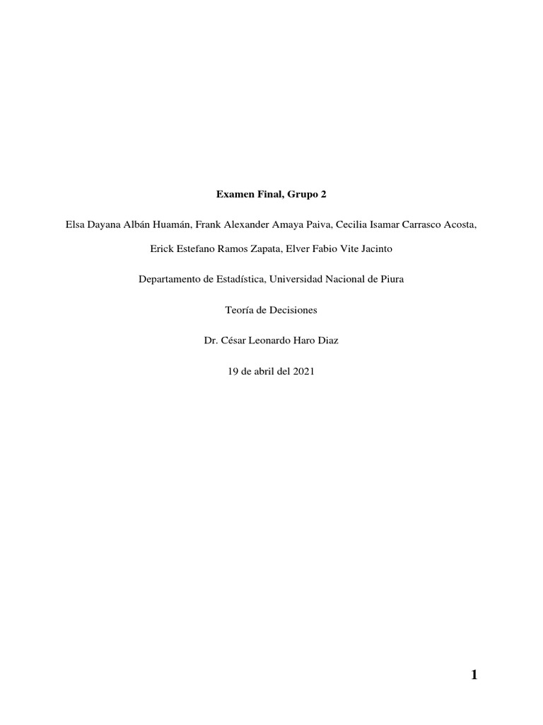 Examen Final, TD G2 | PDF