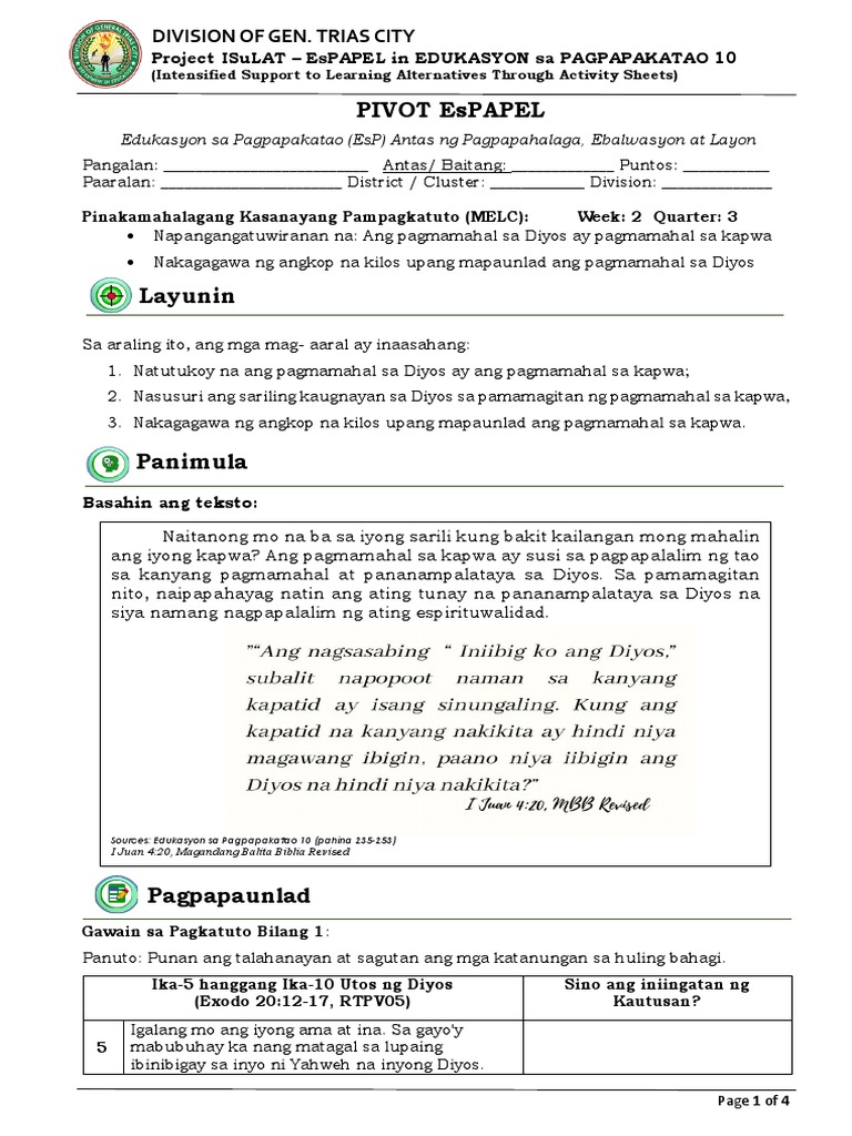 PIVOT-EsPAPEL-G10 Q3 W2 | PDF