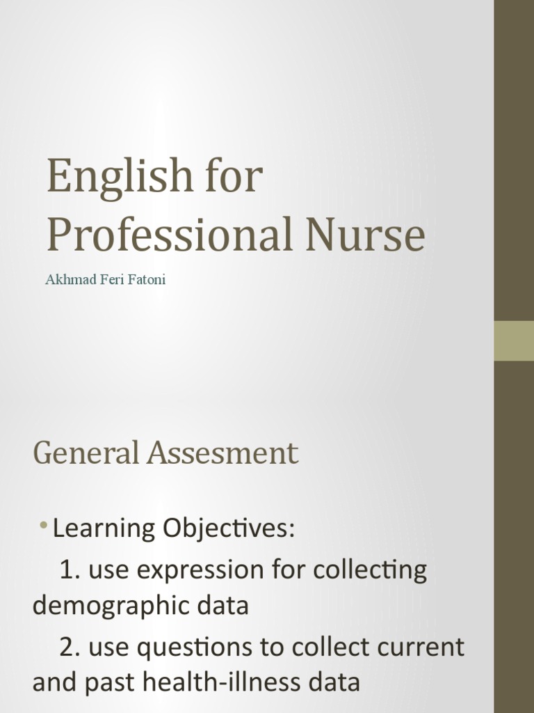 English For Professional Nurse | PDF