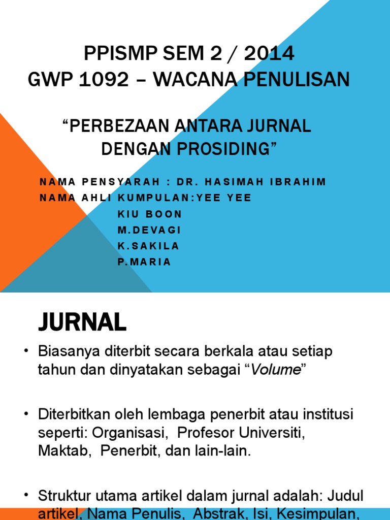 Perbandingan Jurnal Dengan Prosiding | PDF