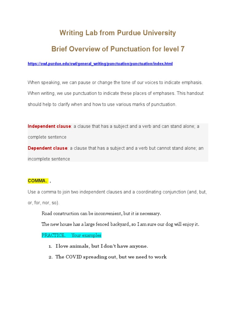 Punctuation Guide for Effective Writing | PDF | Comma | Punctuation
