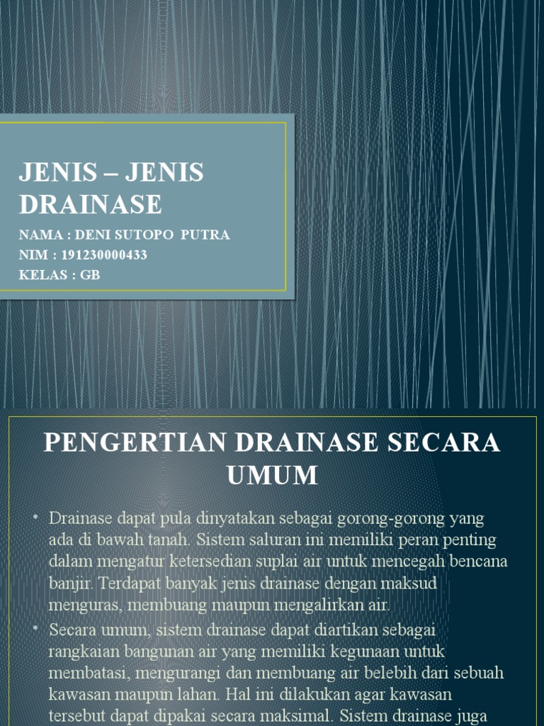 Jenis-Jenis Drainase dan Fungsinya | PDF