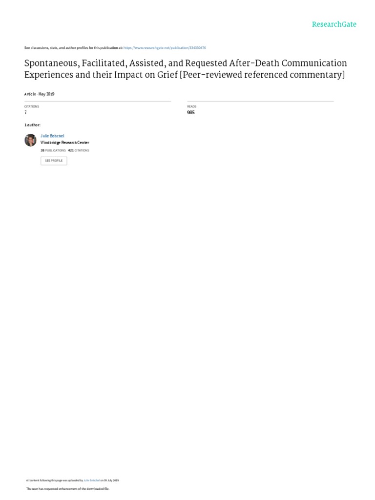 Continued Encounters - The Experience of After-Death Communication ...