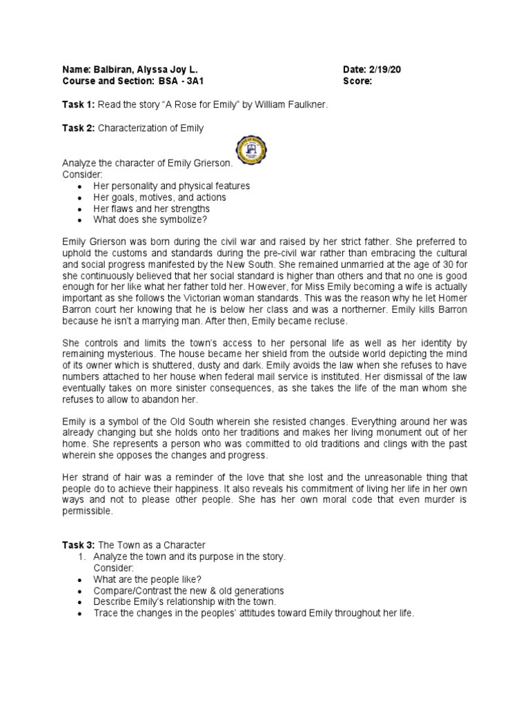 A Character Analysis of Emily Grierson and an Exploration of Symbolism ...