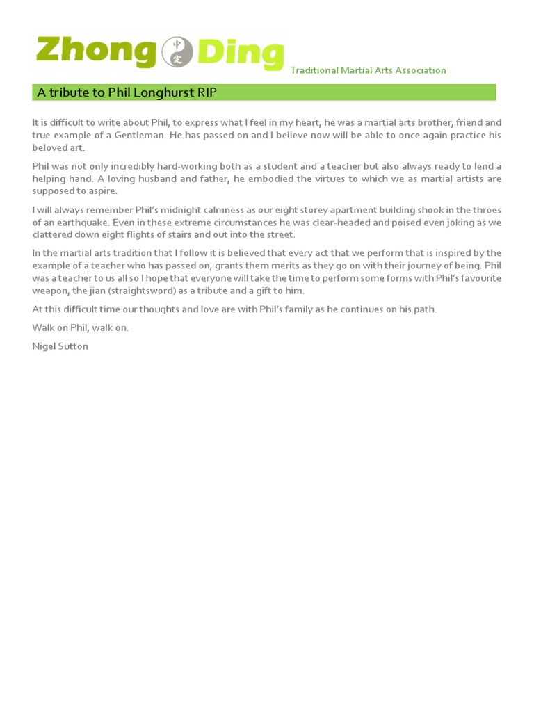 A Tribute To Phil Longhurst | PDF