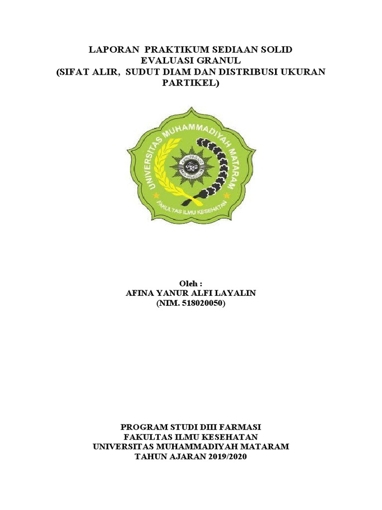 2 Laporan Evaluasi Granul | PDF