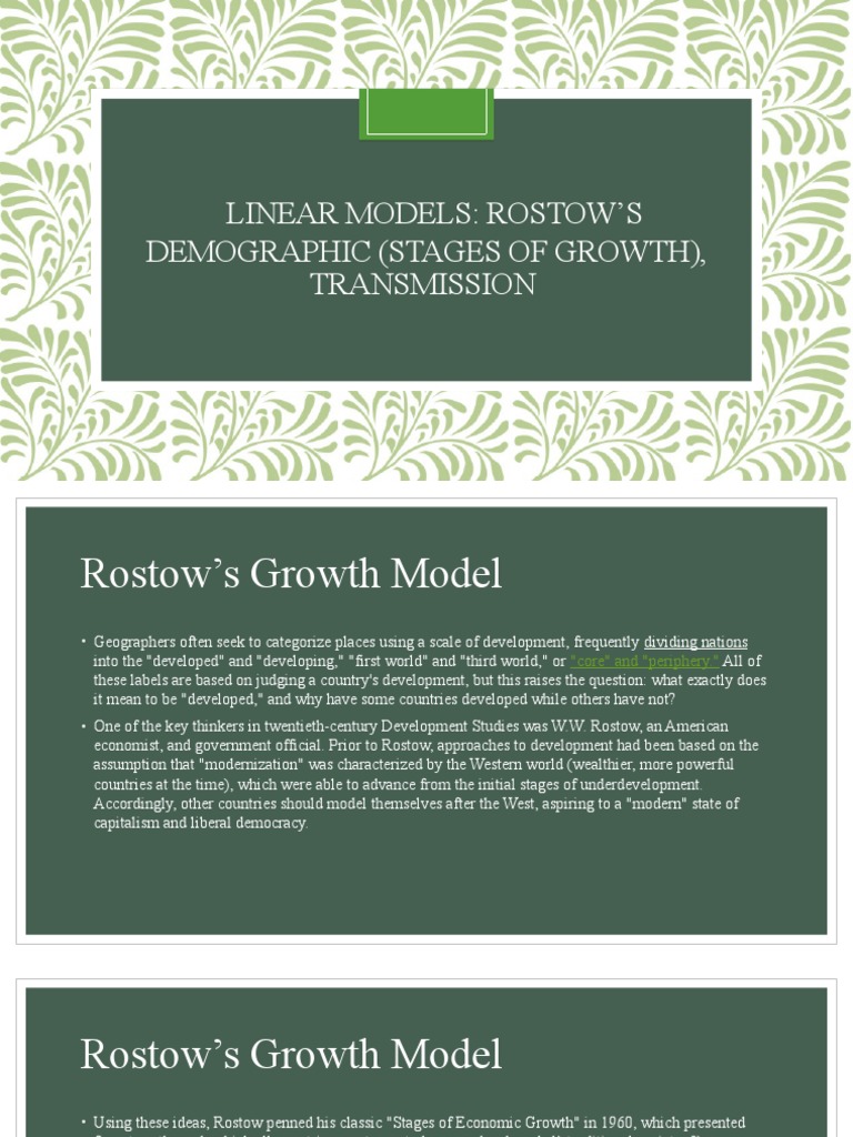 Linear Model - Rostow Growth | PDF | Modernization Theory | Economic Growth