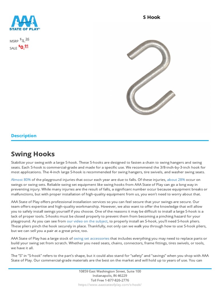 Swing Hooks: S Hook | PDF | Business