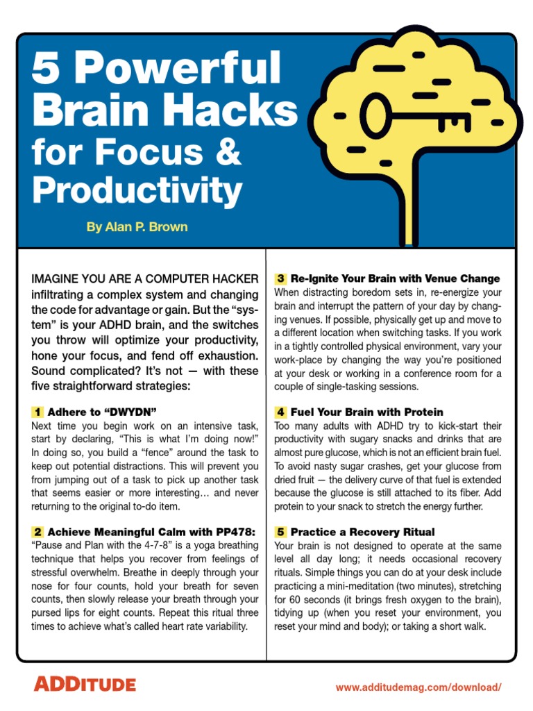 5 Powerful Brain Hacks For Focus and Productivity | PDF | Brain | Nature