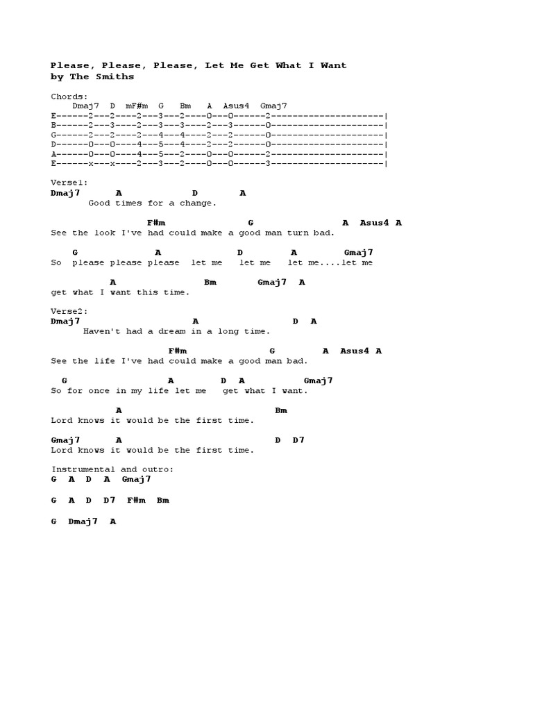 The Smiths: Please Please Please Chords | PDF | Songs
