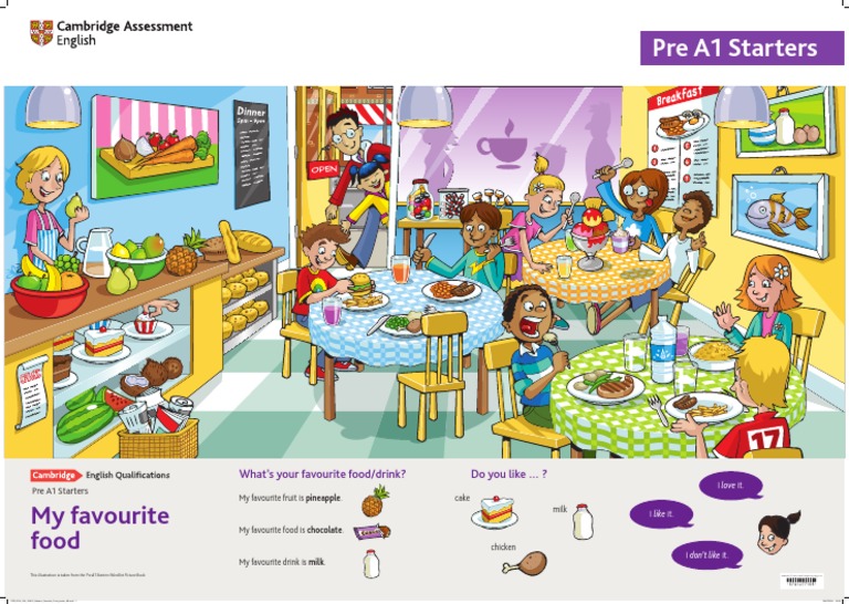 Pre A1 Starters - My Favourite Food Activity Poster | PDF | Foods ...