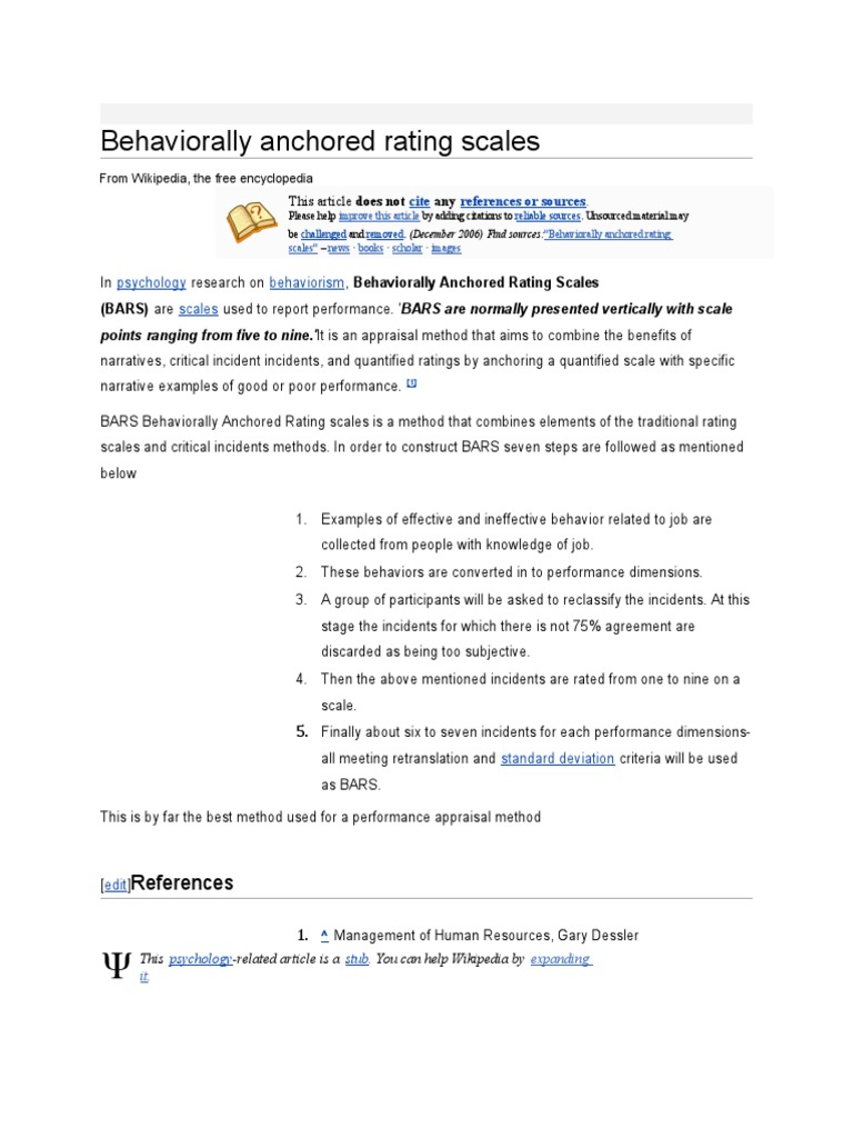 Behaviorally anchored rating scales