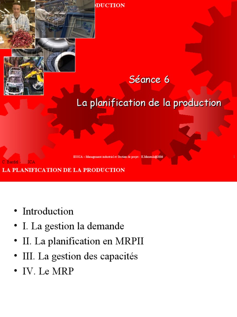 S6 - La Planification Industrielle | PDF | Planification | Business