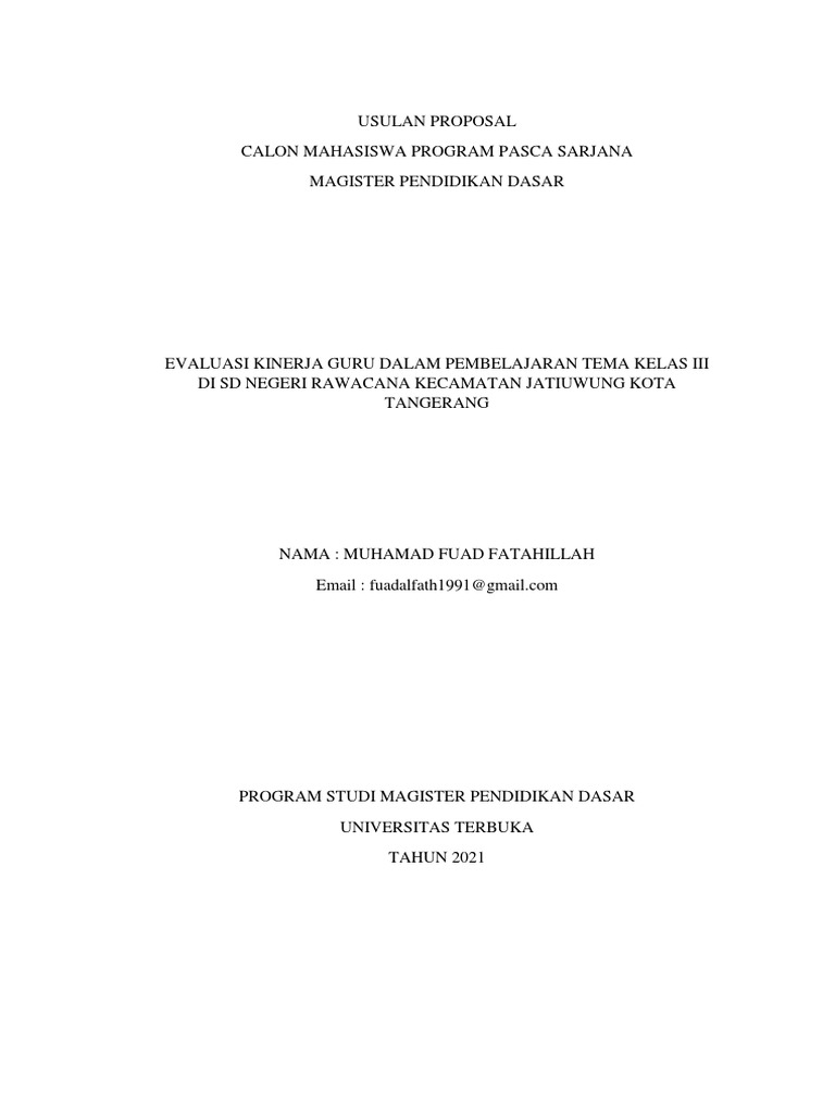 Rancangan Penelitian S2 Muhamad Fuad Fatahillah | PDF | Kesehatan Holistik